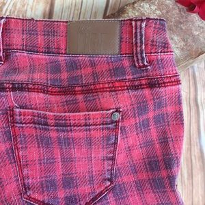 love, Fire | Pants & Jumpsuits | Love Fire Light Weight Red Plaid Denim ...